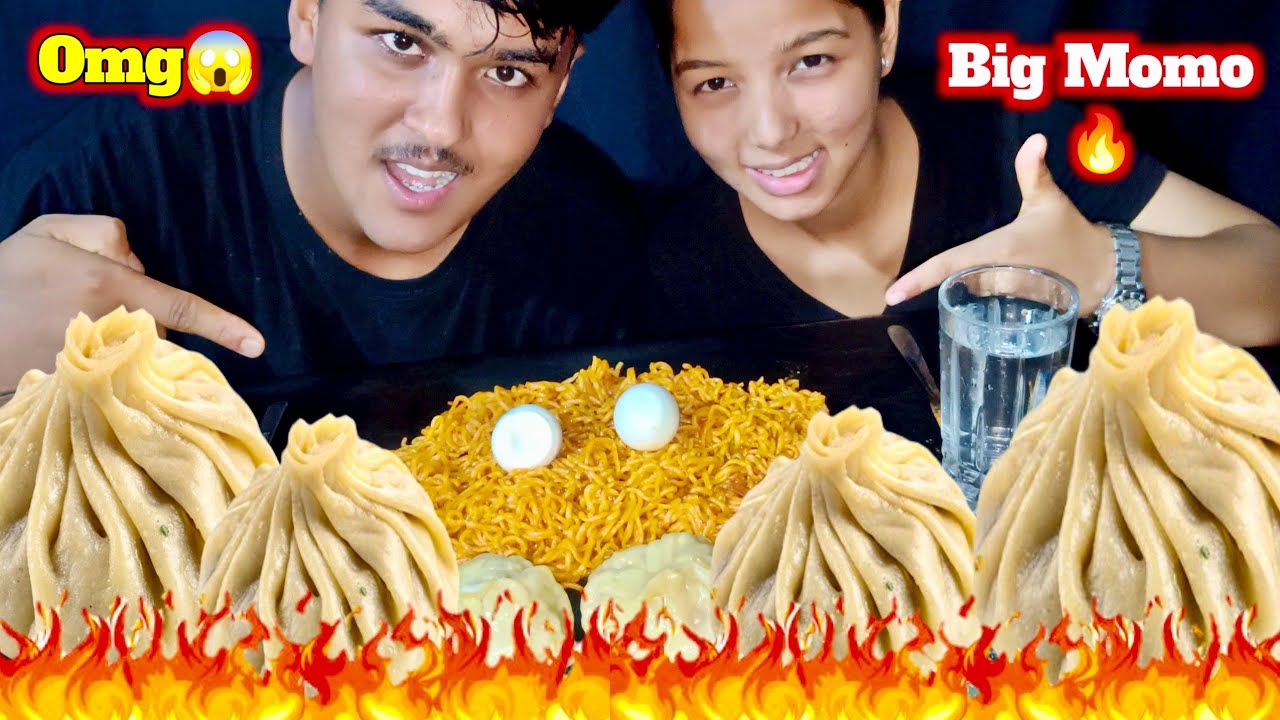 Big Momo With Spicy Current Noddles 🥵🔥 Mama Vanji Mukbang Video - YouTube