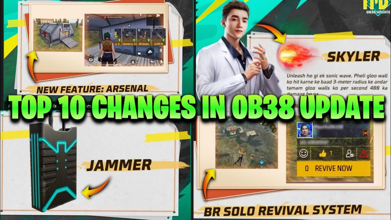 TOP 10 CHANGES IN FREE FIRE AFTER OB38 UPDATE | GARENA FREE FIRE MAX ...