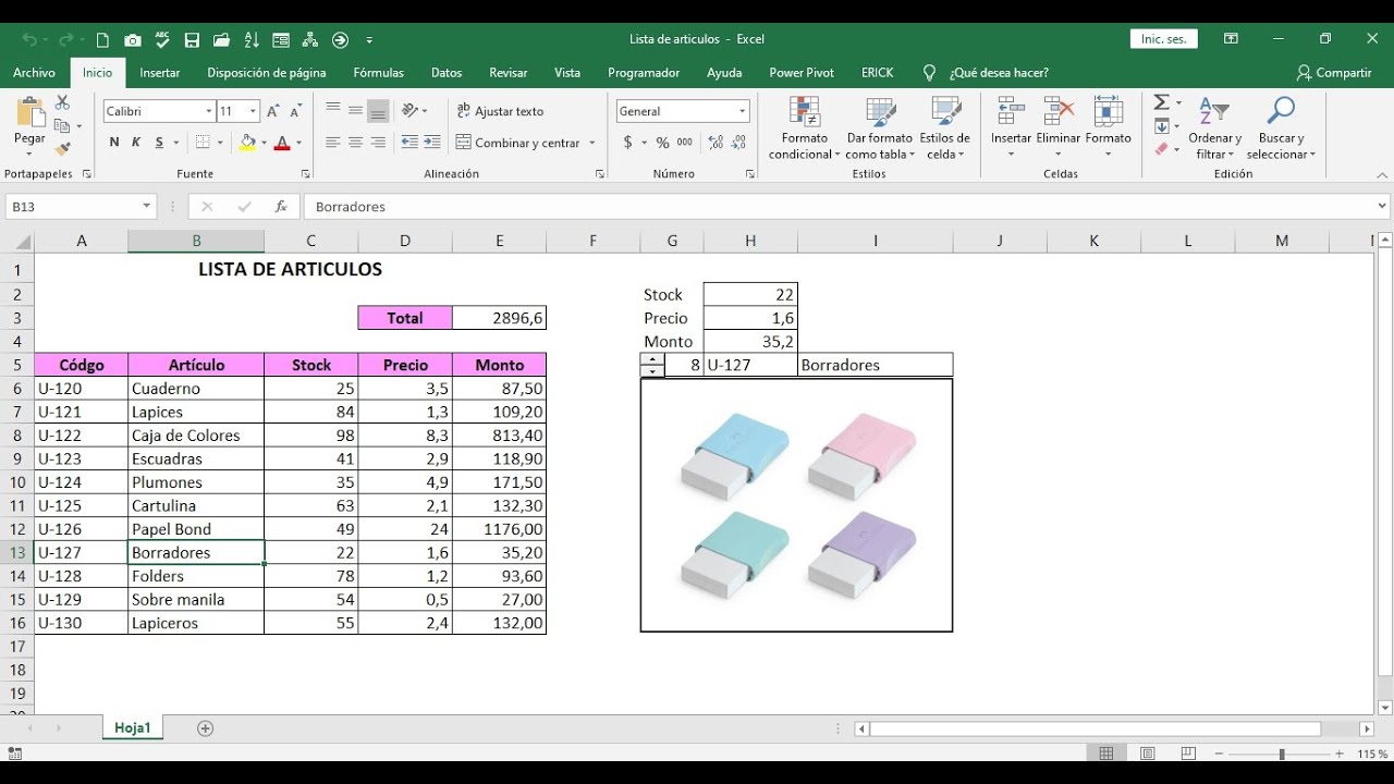 Ejercicio Excel - Fotos de LIBRERIA con MACROS - YouTube
