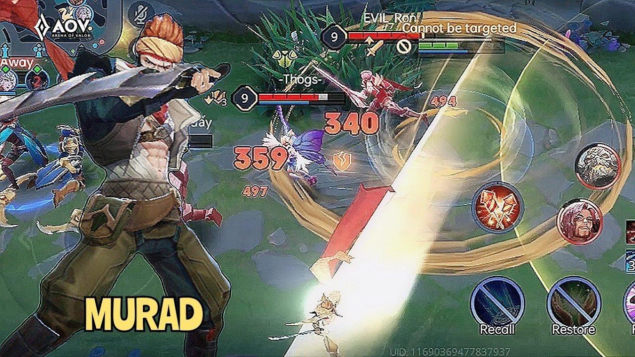 AOV : MURAD GAMEPLAY|ARENA OF VALOR LIÊNQUÂNMOBILE ROV COT - YouTube
