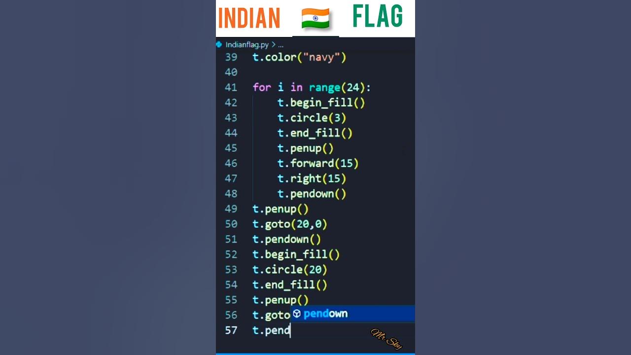 Indian Flag in python turtle graphics - Republic day special #shorts # ...