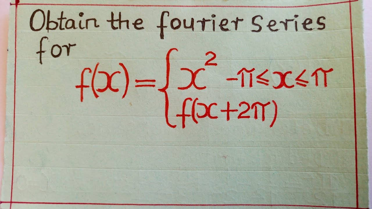 Fourier (Cosine )series Qn 9 - YouTube