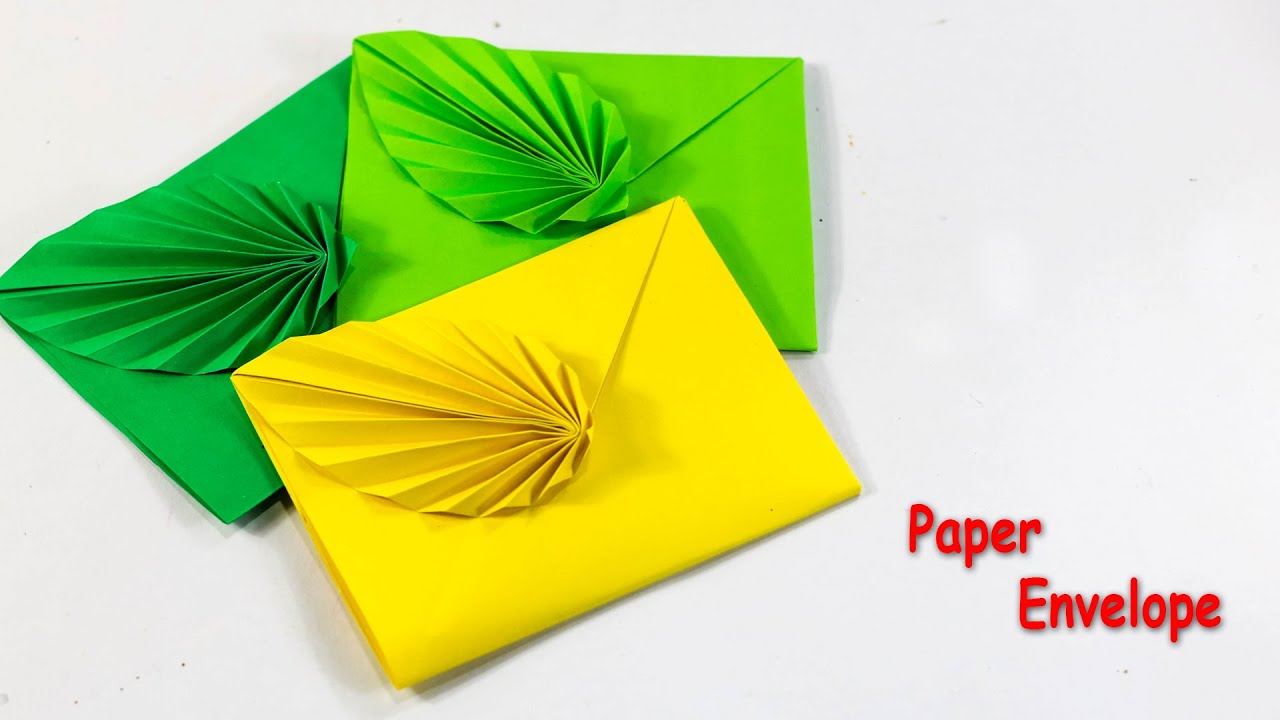 Easy Origami Envelope Making Tutorial - DIY Paper Envelope with Leaf ...
