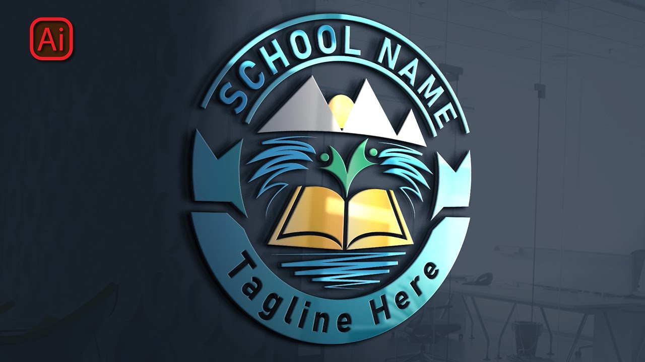 School logo design in adobe illustrator tutorial Rasheed RGD - YouTube