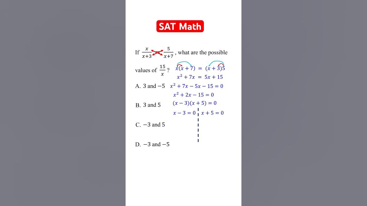 Solving rational equation with cross multiplication #satmath #algebra - YouTube
