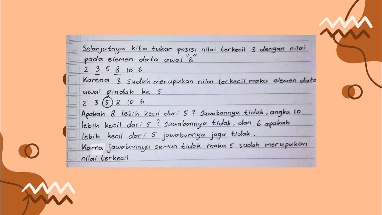 TUGAS INFORMATIKA PENYUSUNAN MENGGUNAKAN METODE SELECTION SORT, KELAS X-7 - YouTube