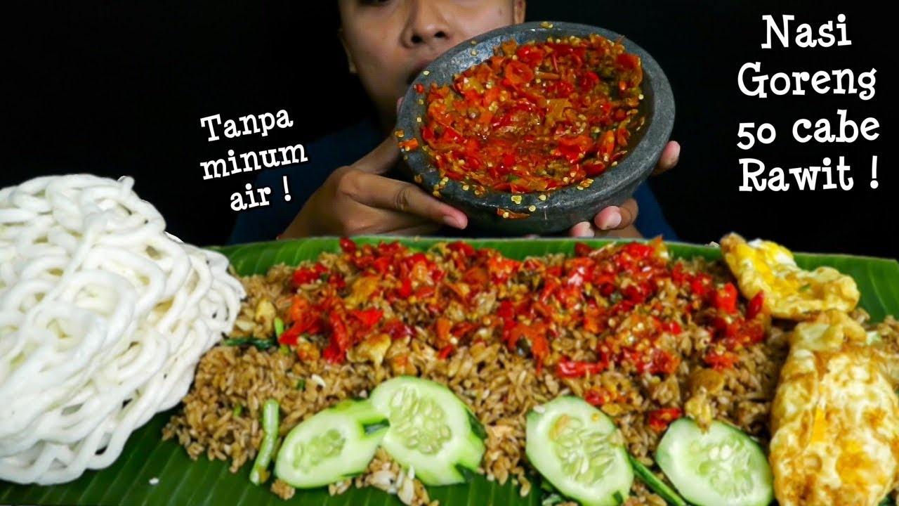MUKBANG NASI GORENG PEDAS | SPICY FRIED RICE MUKBANG - YouTube