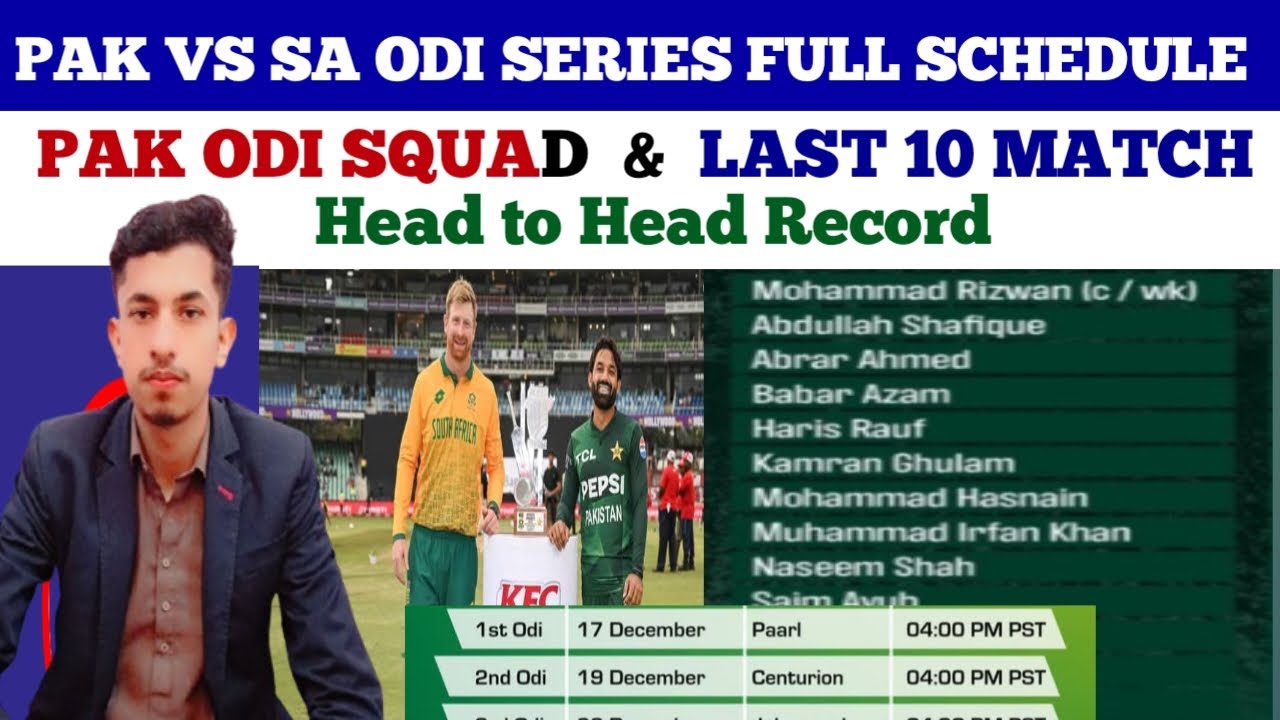 Pak vs SA ODI Series Full Schedule With TimeTable | Pakistan ODI Squad ...