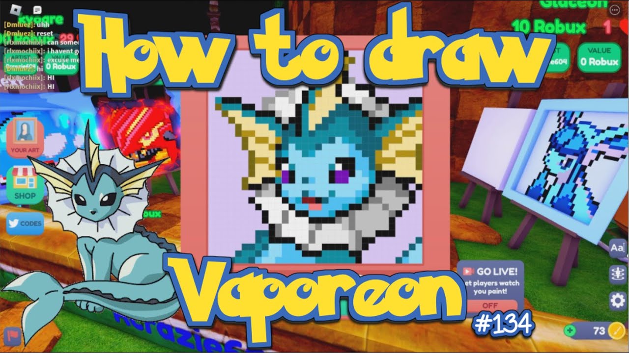 HOW TO DRAW VAPOREON - STARVING ARTIST / ROBLOX - YouTube