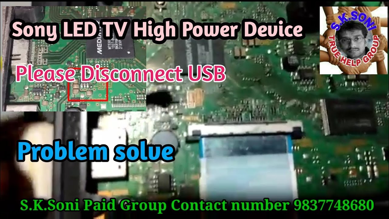 Sony LED TV High Power device Please disconnect USB How To Solve || Sk ...
