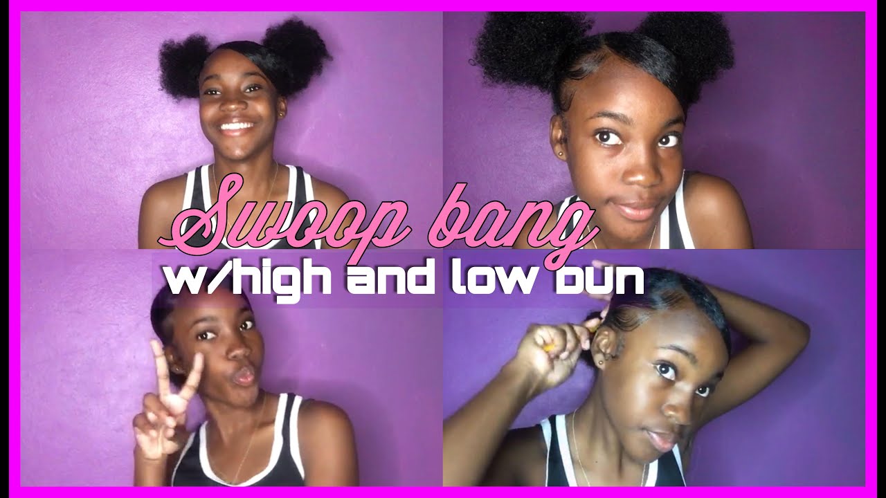 Hair Tutorial - SWOOP & BANG WITH HIGH AND LOW BUN - YouTube