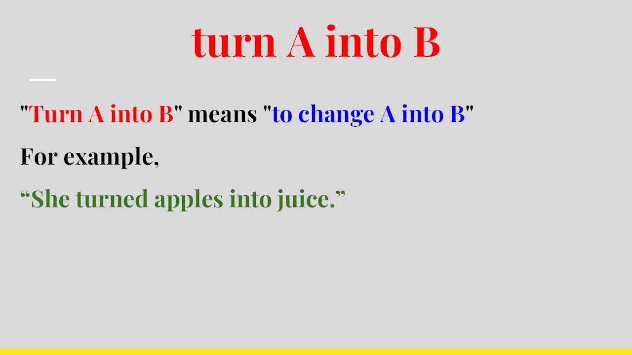 turn A into B - YouTube