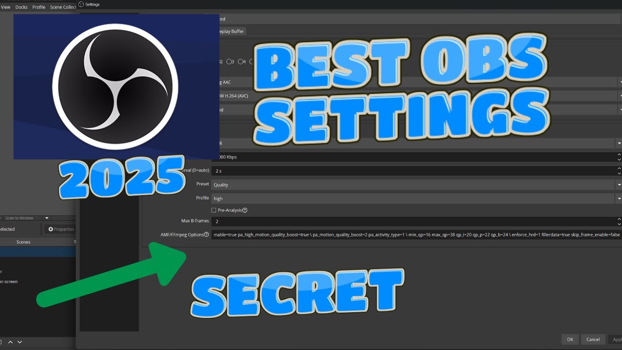 BEST OBS STREAM SETTINGS BITRATE ISSUES FIXED! WITH SECRET OPTION 2025 ...