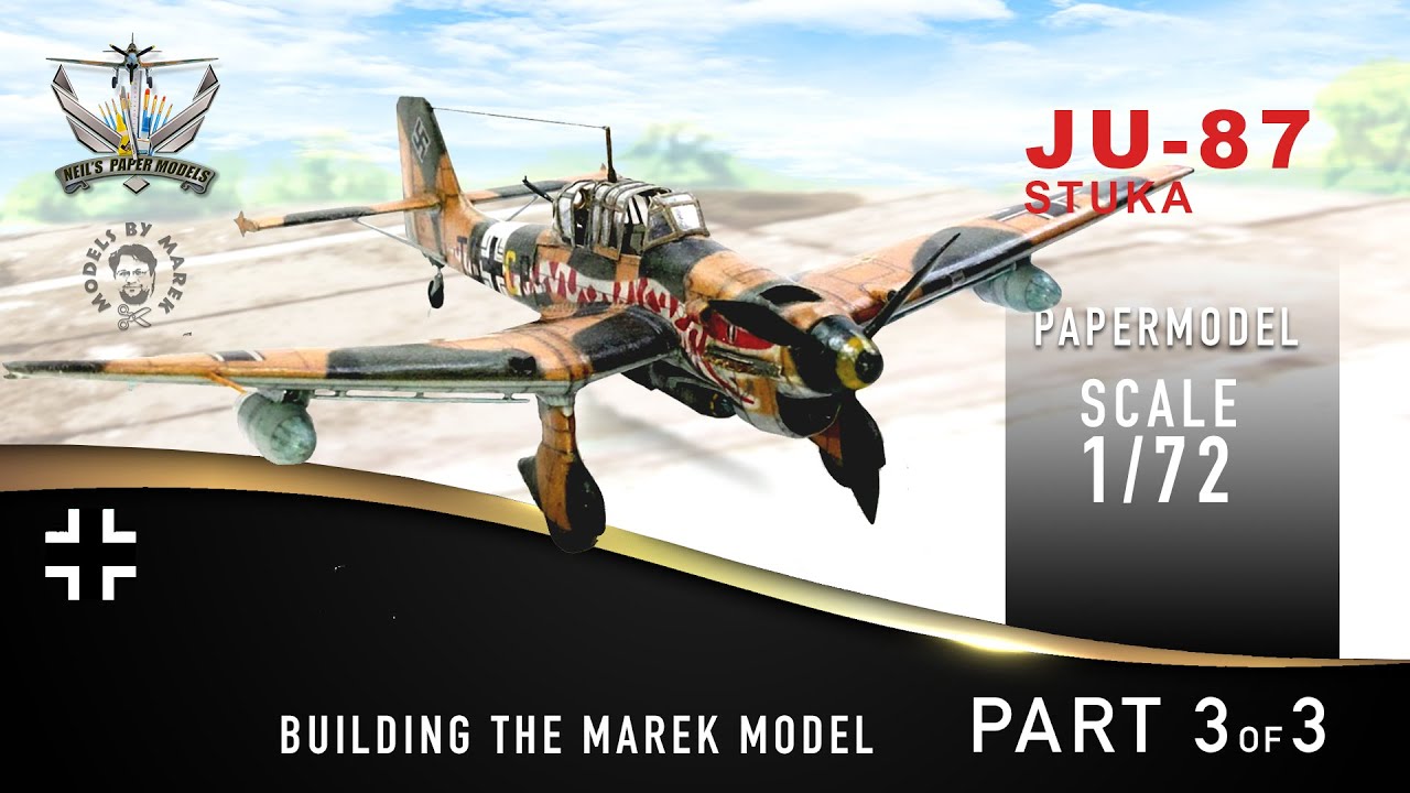 Building The MAREK Paper Model Ju87B2 1/72 Scale Model Aircraft PART 3 ...