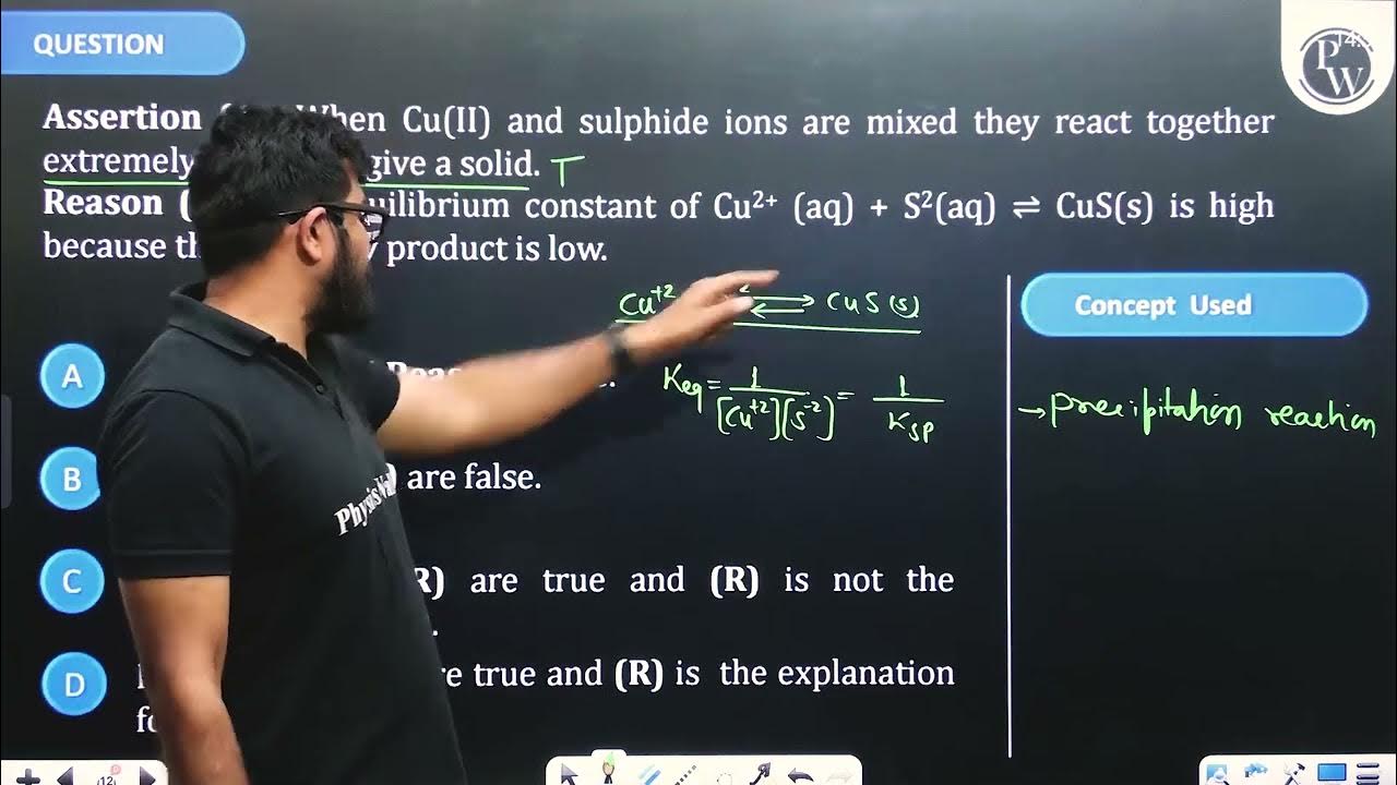 For the following assertion and reason, the correct option is Assertion(A): When Cu (II) and ...