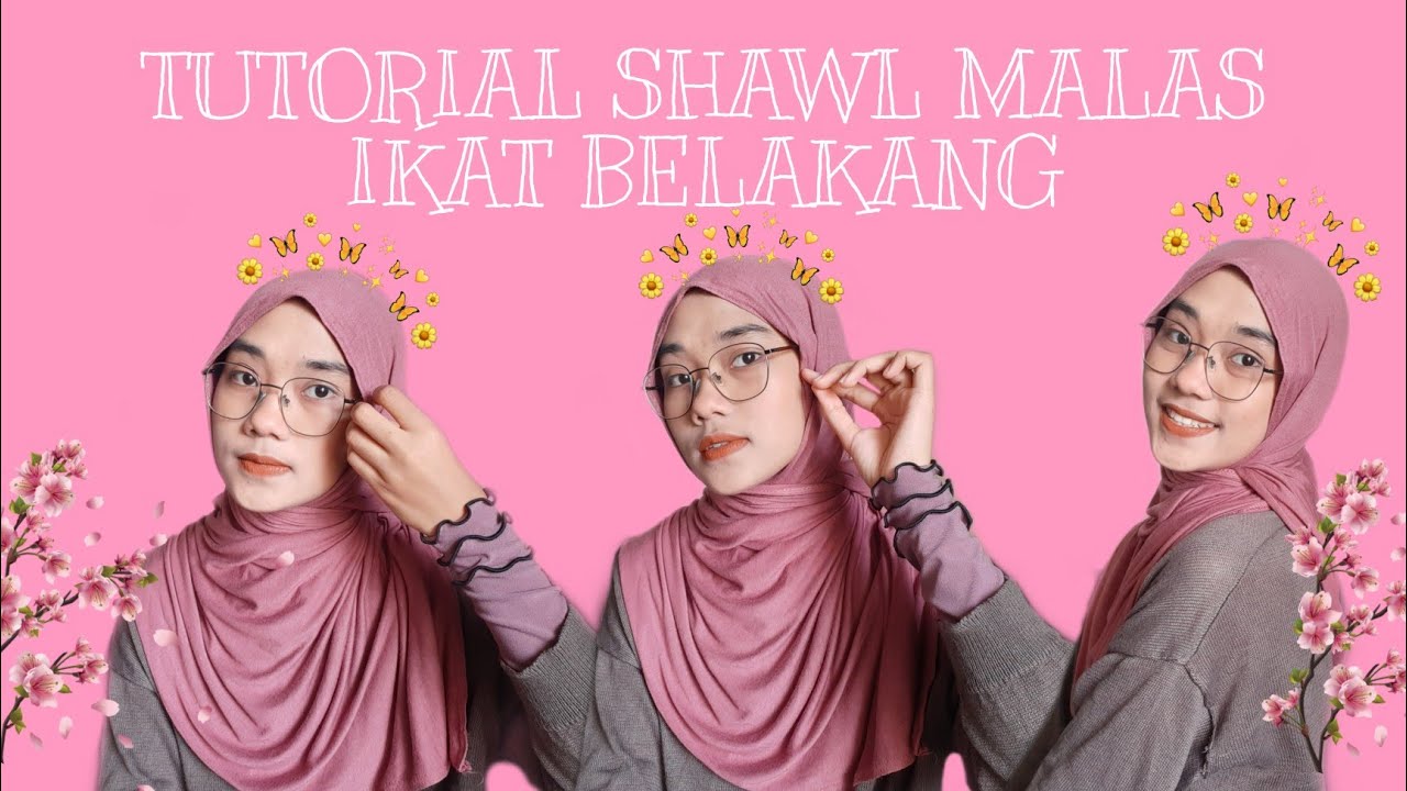 Tutorial shawl malas ikat belakang labuh |cover your chest| specky - YouTube
