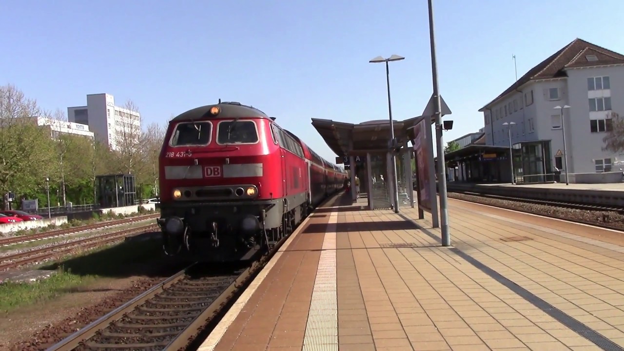 Ravensburg mit BR 218 + n Wagen, DoSto, Fahrradwagen - RegioShuttle BOB ...