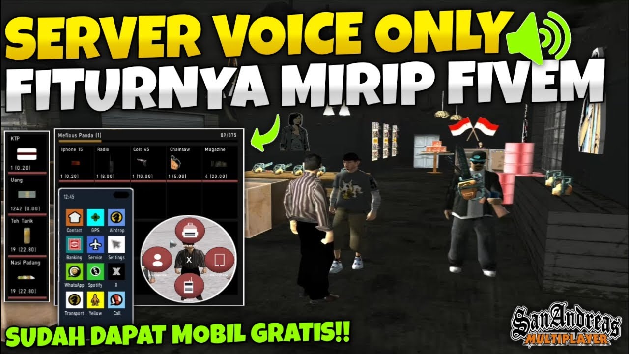 SERVER GTA SAMP VOICE ONLY FITURNYA MIRIP FIVEM ! - REVIEW SERVER SAMP ROLEPLAY INDONESIA - YouTube