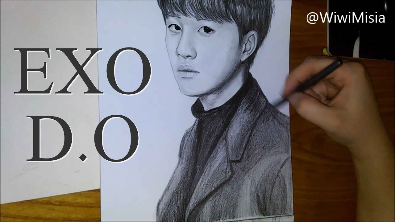 Speed Drawing D.O / Do Kyungsoo 도경수 from EXO 엑소 Kpop FanArt - YouTube