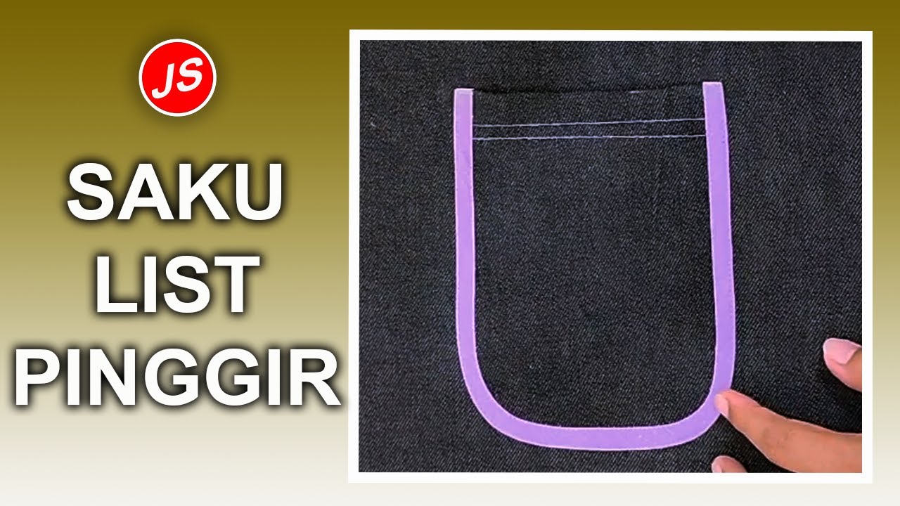 Cara Membuat Saku Tempel Model List Pinggir - YouTube
