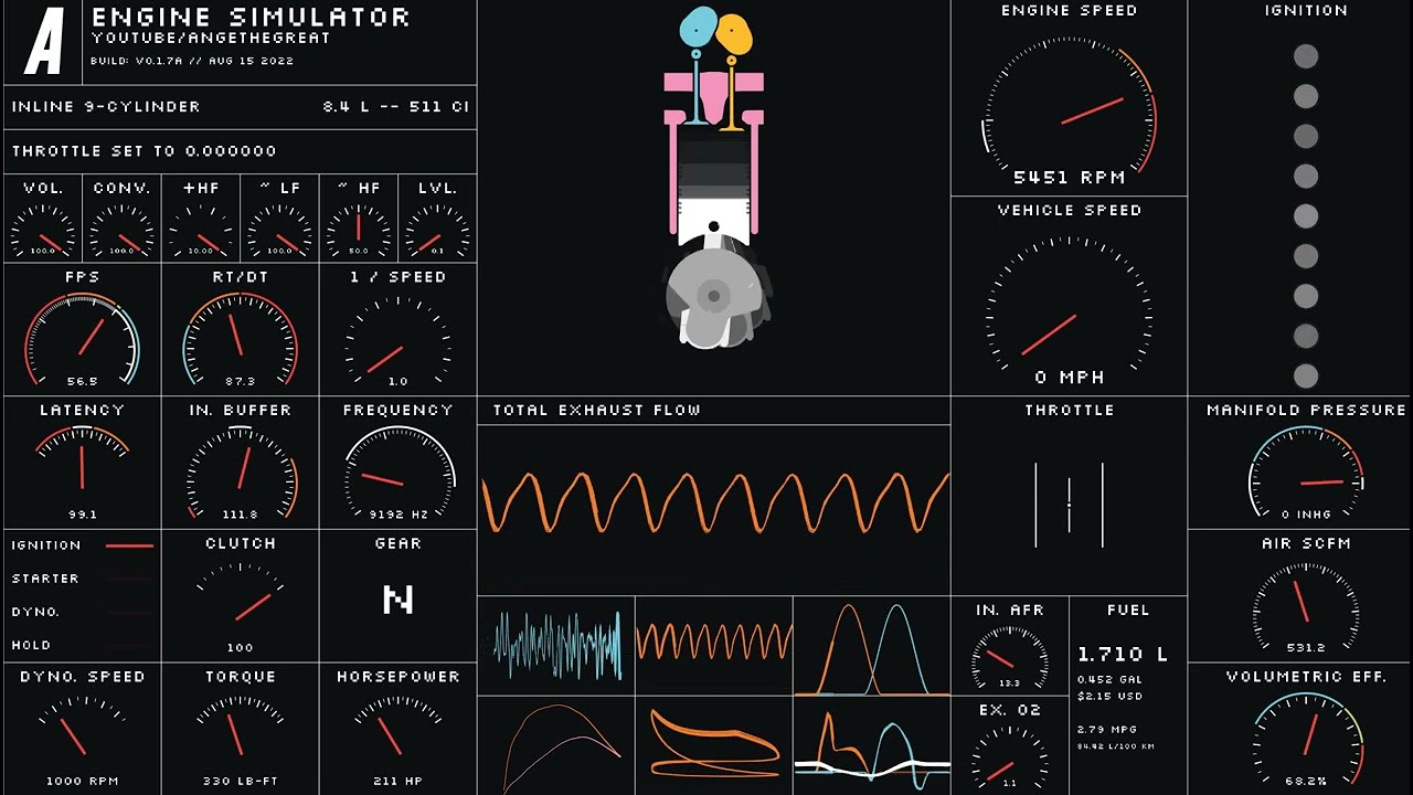 Inline 9-Cylinder - Engine Simulator - YouTube