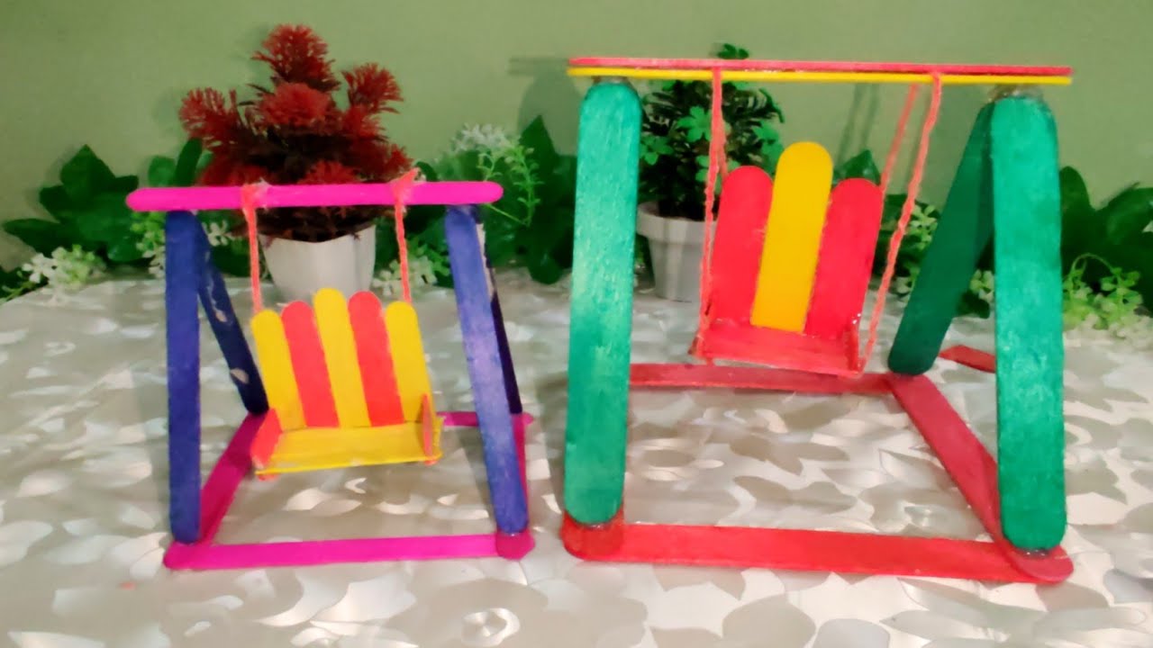 Easy Popsicle stick Craft trick|Making swing|#diy #crafts # ...
