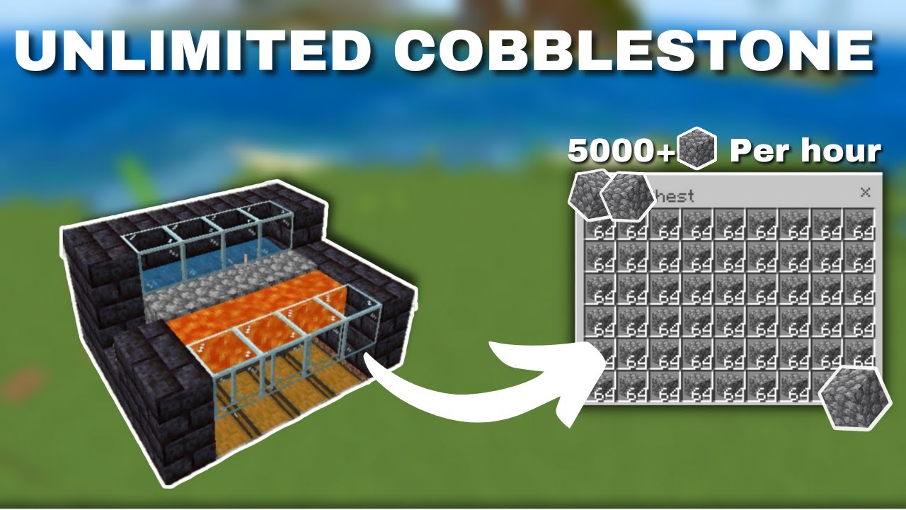 minecraft easy cobblestone farm tutorial in bedrock edition! - YouTube