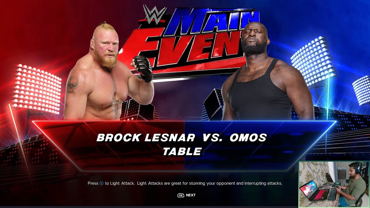Brock Lesnar Vs. Omos | WWE Table Match | WWE 2K22 - YouTube