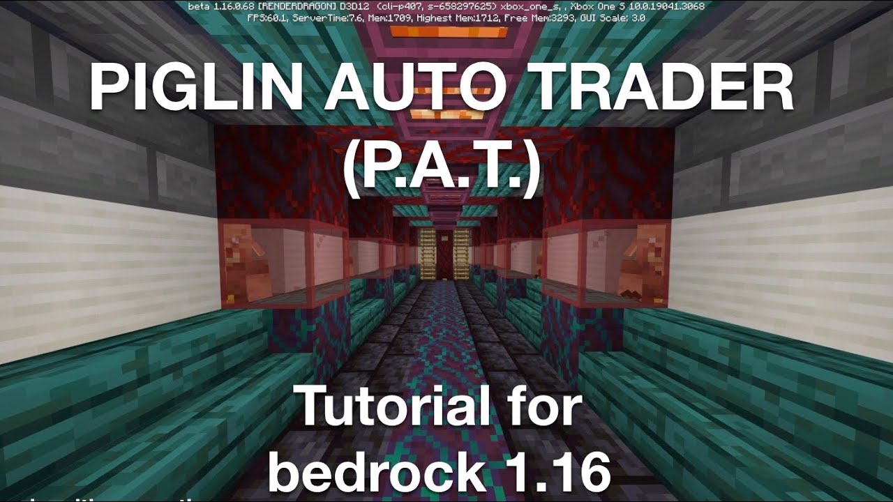 Minecraft Bedrock Piglin Auto Trader + Tutorial - YouTube