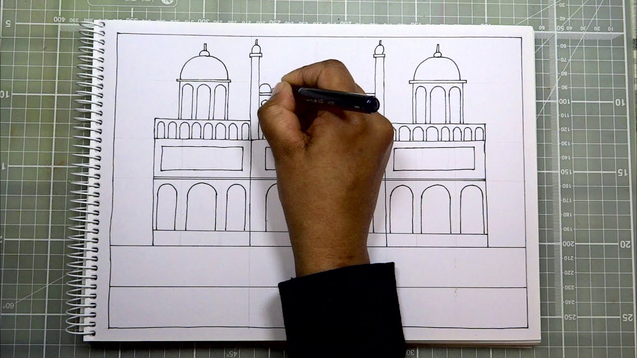 Easy Drawing Of Red Fort