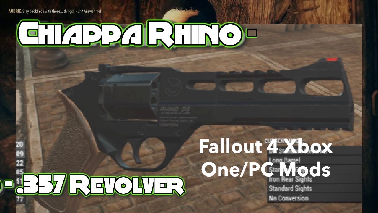 Chiappa Rhino - .357 Revolver Fallout 4 Xbox One/PC Mods - YouTube