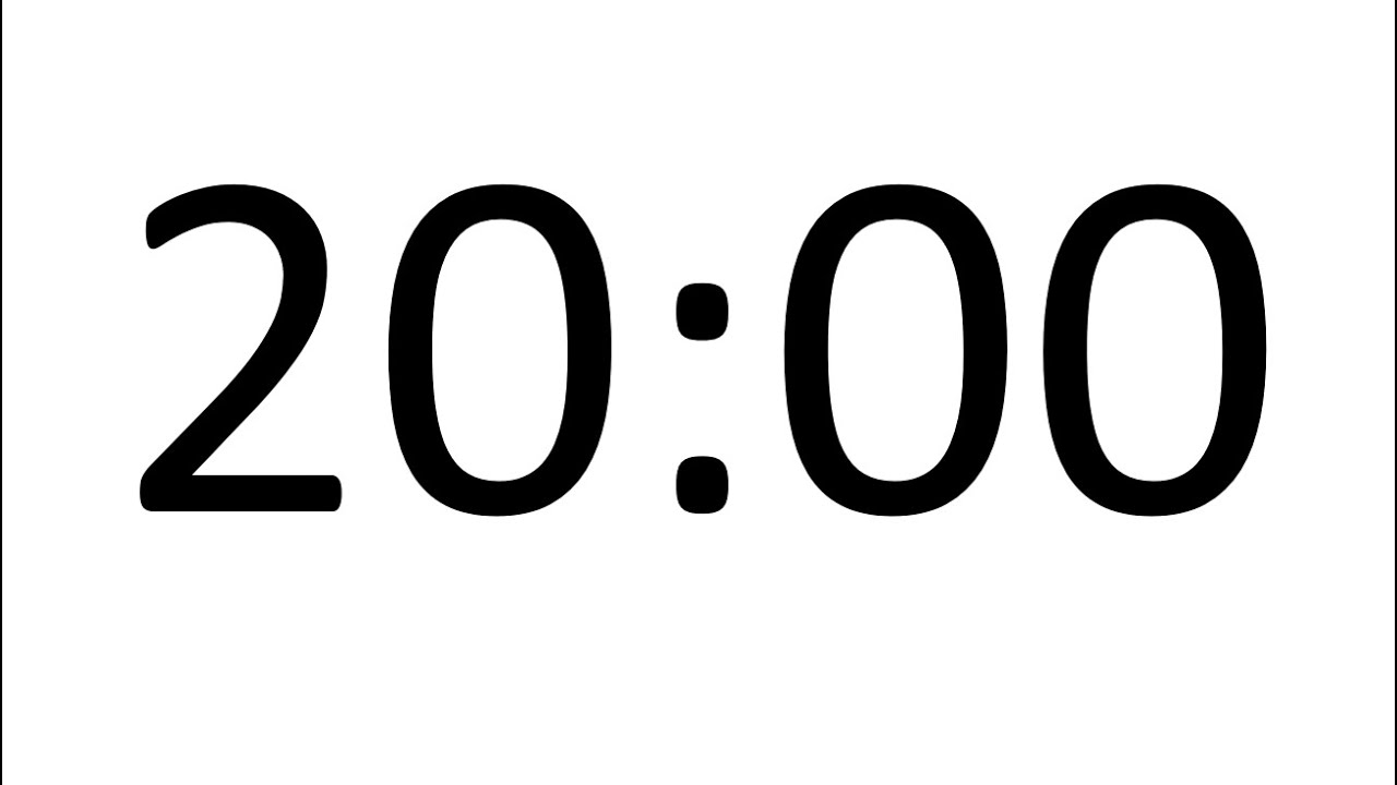 20 Minute Timer Black and White for the Classroom or Home - YouTube