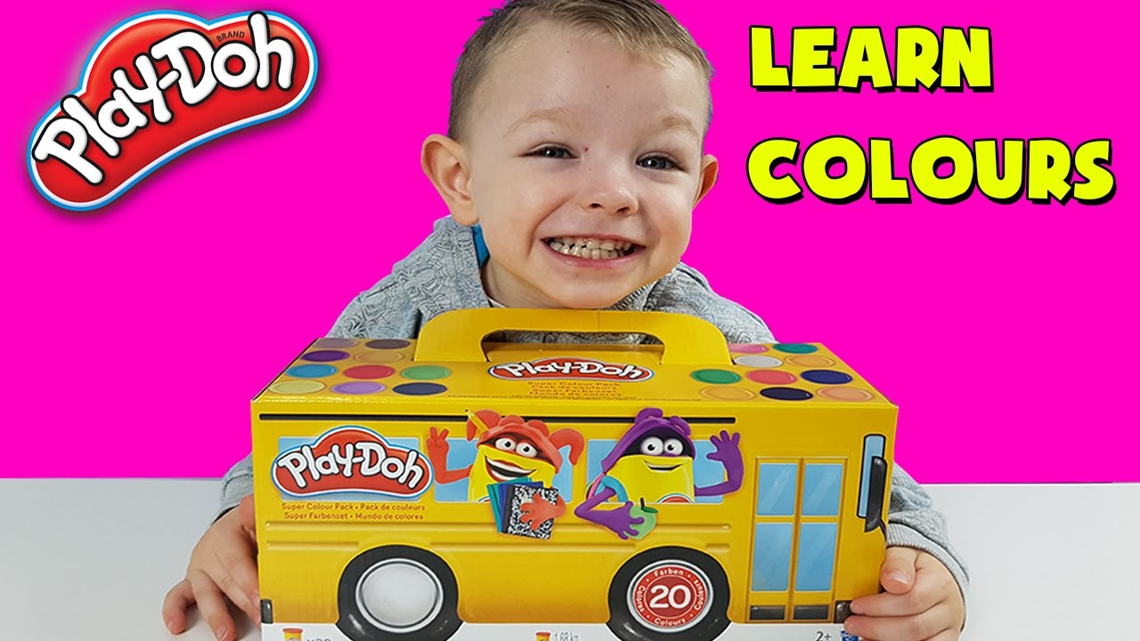 Learn Colors with Play Doh SUPER COLOUR Pack DIY Modeling Clay Art Fun ...