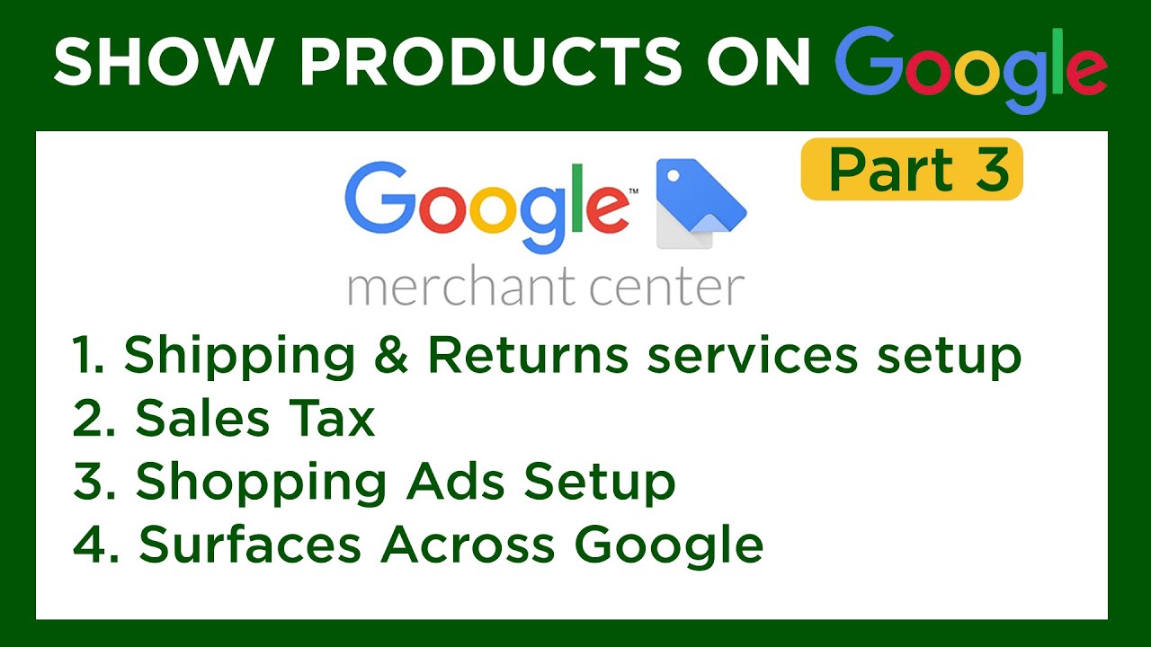 Shipping and Returns Services setting in Google Merchant Center ...