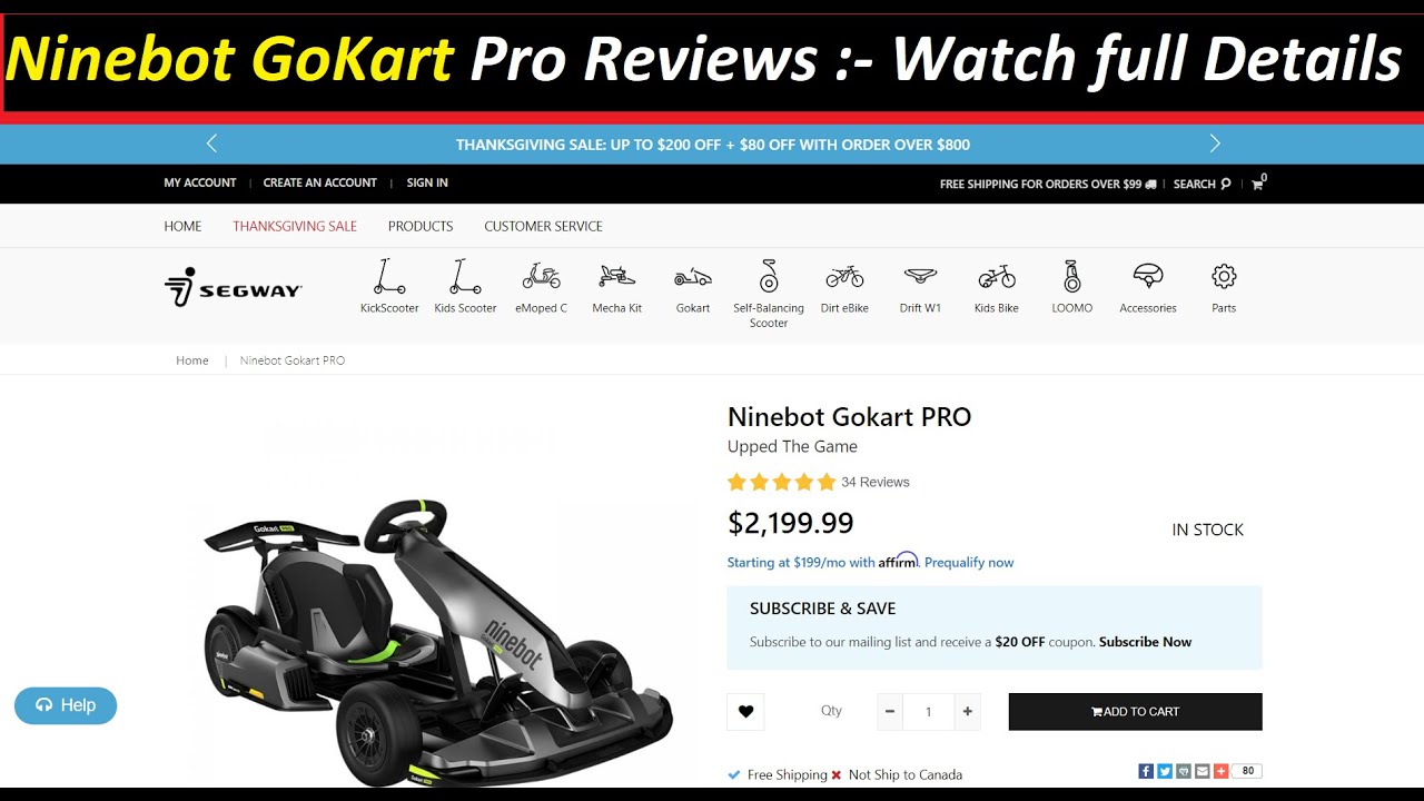 Electric Go Kart Pro ! Ninebot GoKart Pro Reviews :- Watch full Details ...