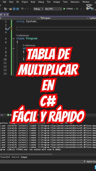 TABLA DE MULTIPLICAR EN C# PARTE 1 #programming #software #csharp - YouTube