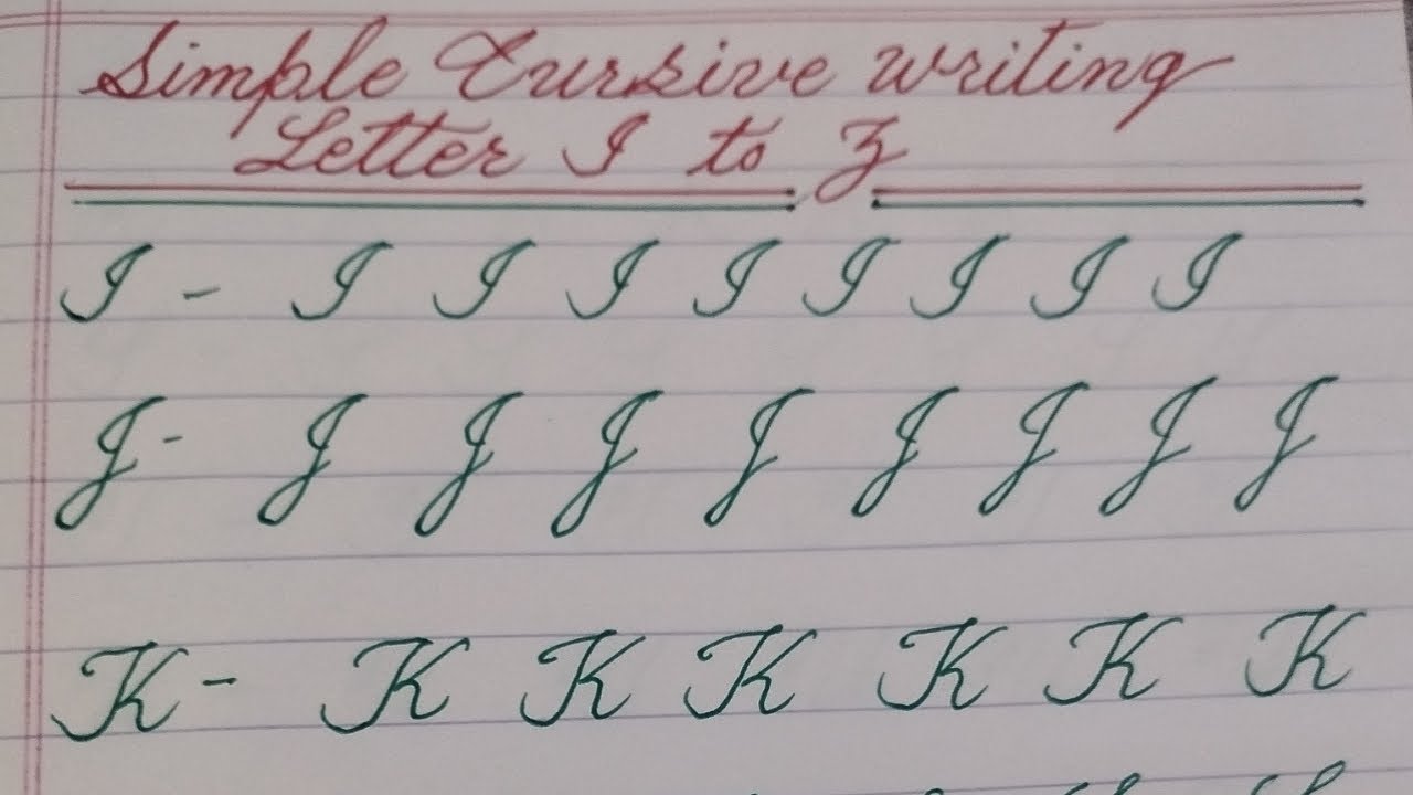 Practice simple cursive writing Letter I to Z | Goodhandwriting ...