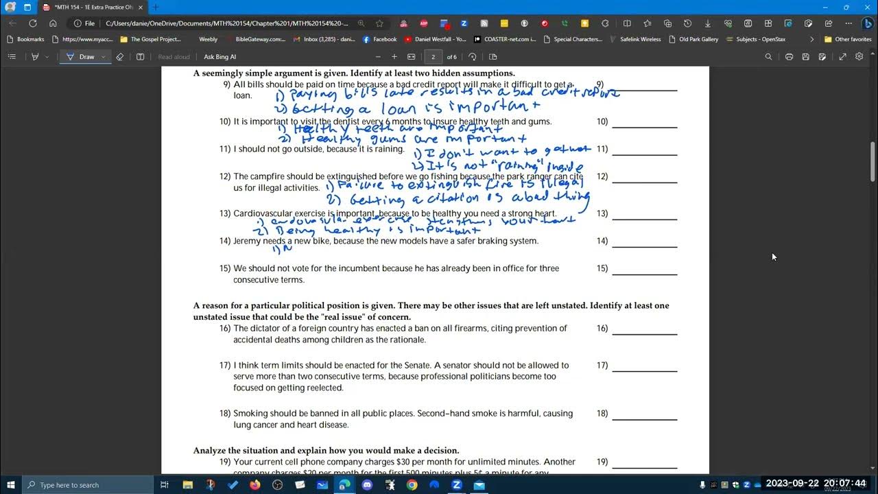 1E Identify Hidden Assumptions in Arguments and Analyze Arguments with Hidden Assumptions - YouTube