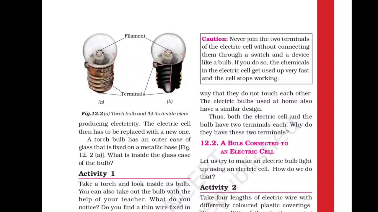 Class 6 science chapter 12 bulb connected to electric cell - YouTube