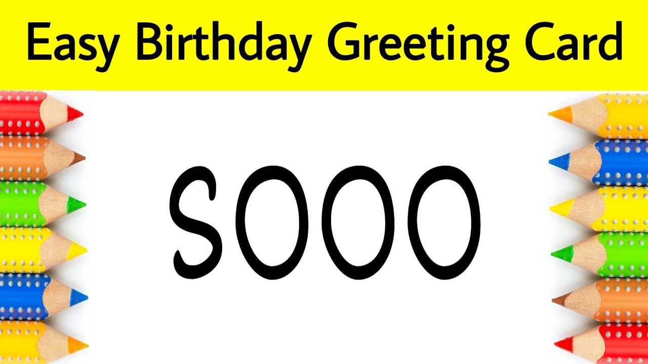 How to Draw a Birthday greeting card | step by step | Birthday wish ...