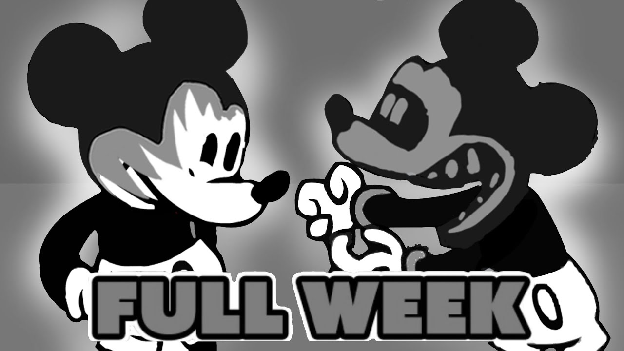 Friday Night Funkin Mickey Mouse vs Evil Boyfriend FULL WEEK - YouTube