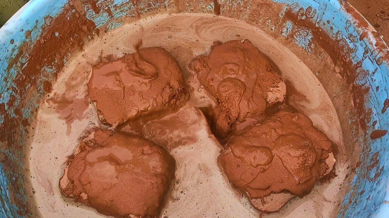 ASMR: new/very creamy soft damp white stoney red dirt bricks crumble ...