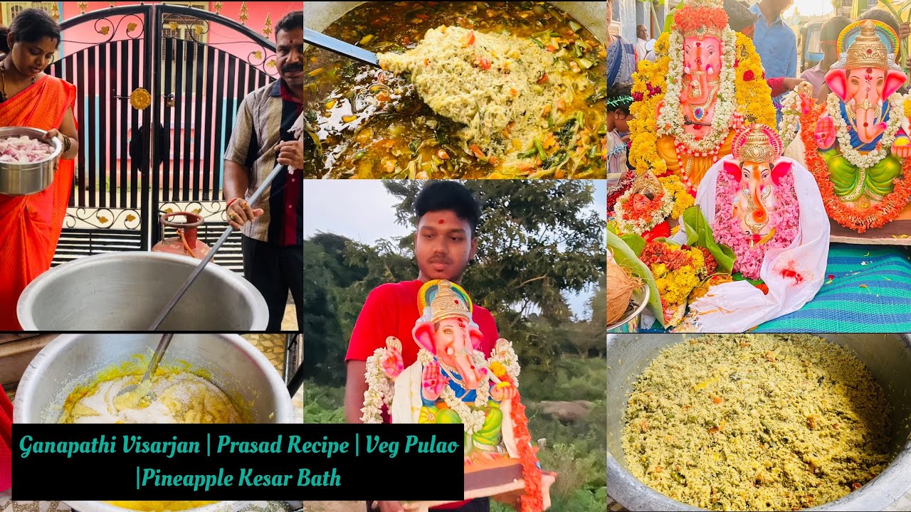Ganapathi Visarjan 2022 | Prasad Recipe | Vegetable Pulao | Pineapple ...