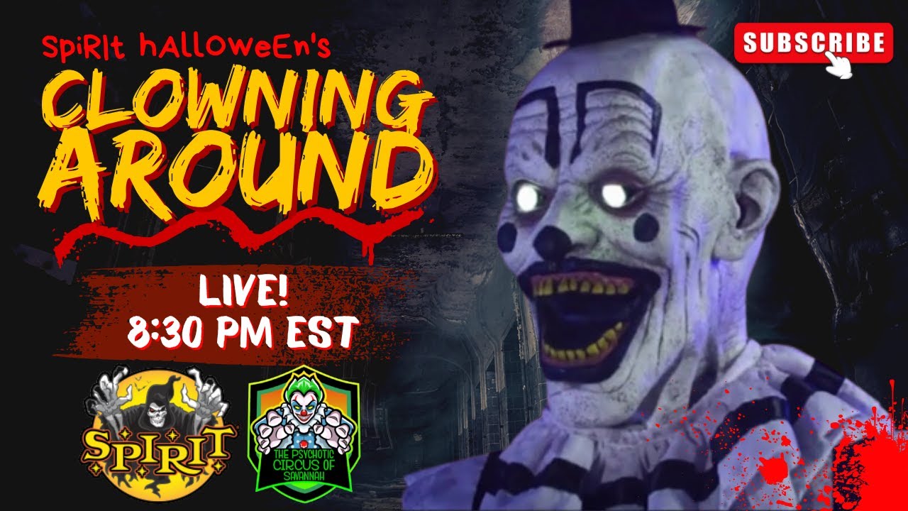 LIVE - Clowning Around - Spirit Halloween Animatronic Unboxing - YouTube