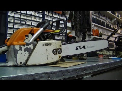 Stihl 048 Chainsaw Start Up & a Visitor With His Hockey Shirt - YouTube