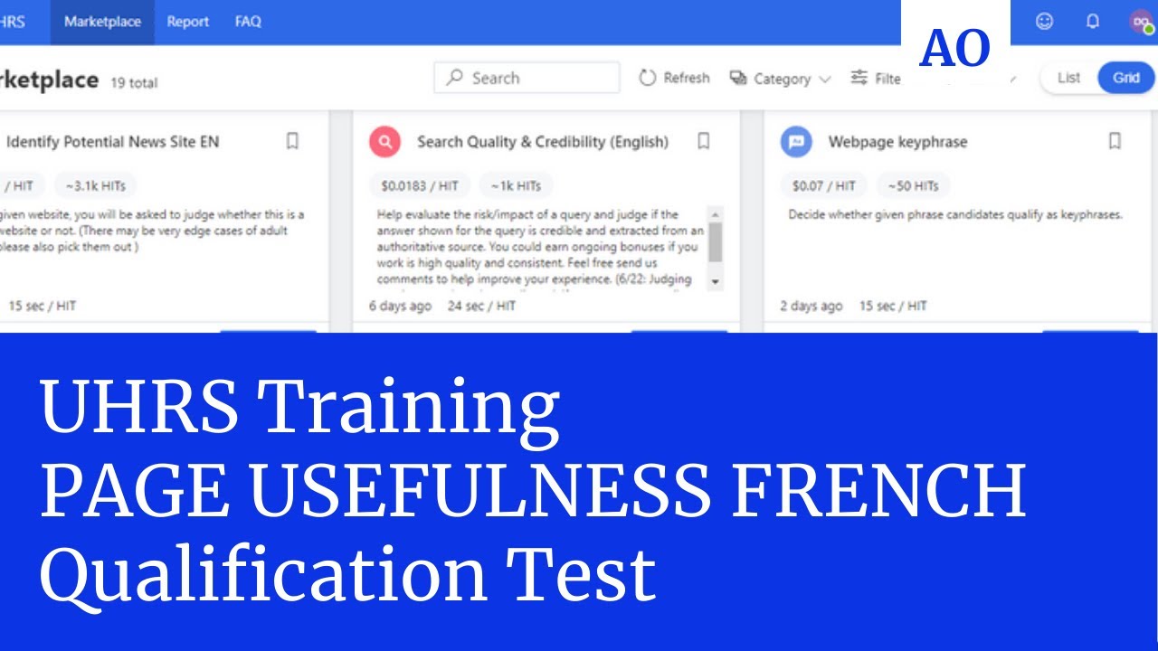 UHRS Training PAGE USEFULNESS FRENCH Qualification Test Passed Hitapp ...