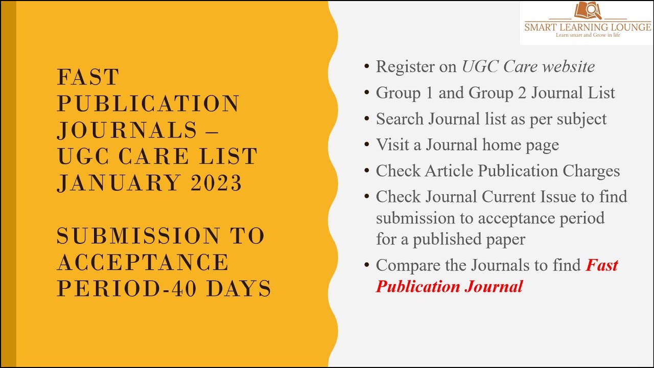 Fast Publication Journals UGC CARE List January 2023 Submission To fast-publication-journals-ugc-care-list-january-2023-submission-to