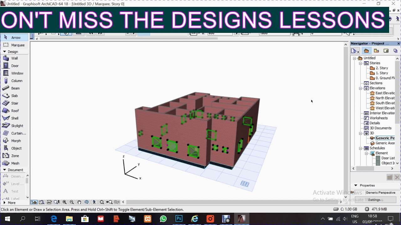 Using archi CAD to design House part2 - YouTube
