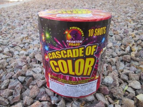 Phantom Fireworks - x2 Cascade of Color (10 shots, 200 g cake) - YouTube
