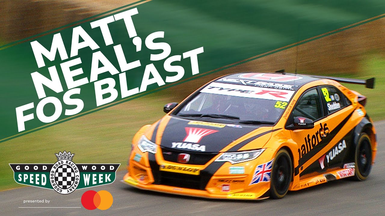 Matt Neal’s BTCC Blast up Goodwood Hill - YouTube